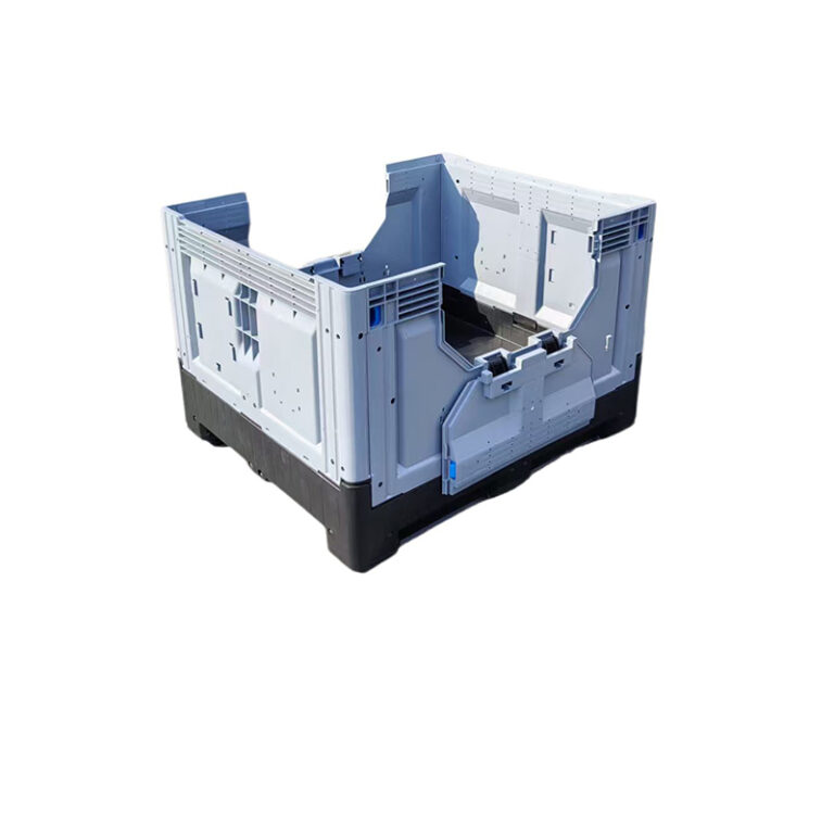 1200x1000x810 Folding Plastic Pallet Box with Drop Door - sinopallets